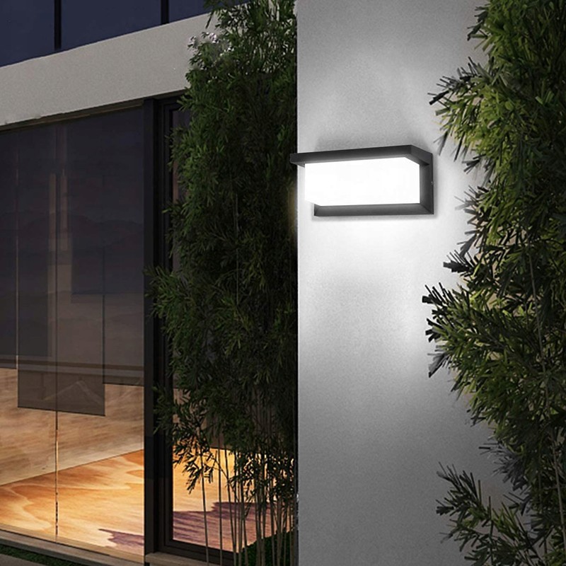 Aplica de perete, soclu E27, 40W, IP44, carcasa aluminiu, alb negru