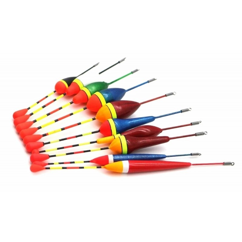 Plute de pescuit, multicolore, plastic, set 10 bucati
