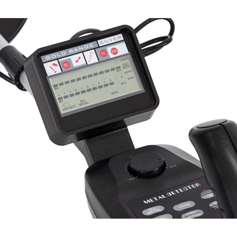 Detector de metale, afisaj LCD, sonda impermeabila, functie notch