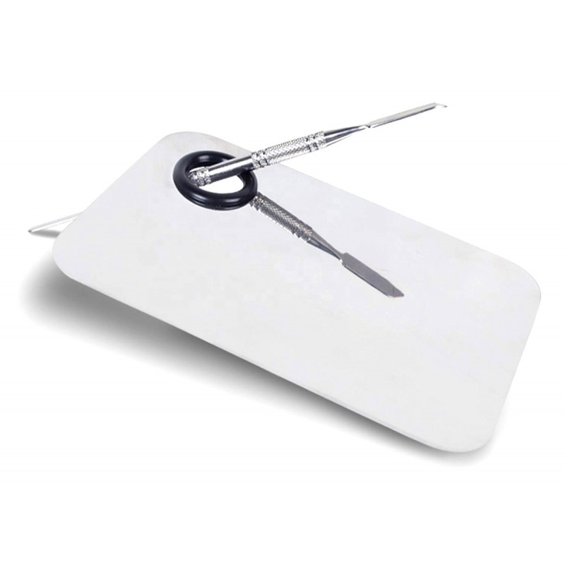 Paleta cosmetica pentru mixare culori, 11,5 x 7,5 cm, otel