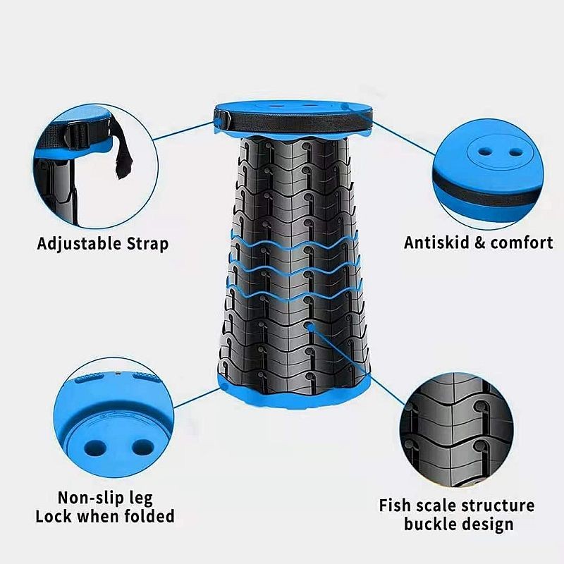 Scaun telescopic, inaltime maxima 45 cm, portabil, pescuit si camping