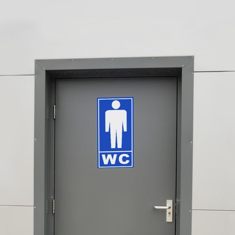 Semn informare fosforescent WC barbati