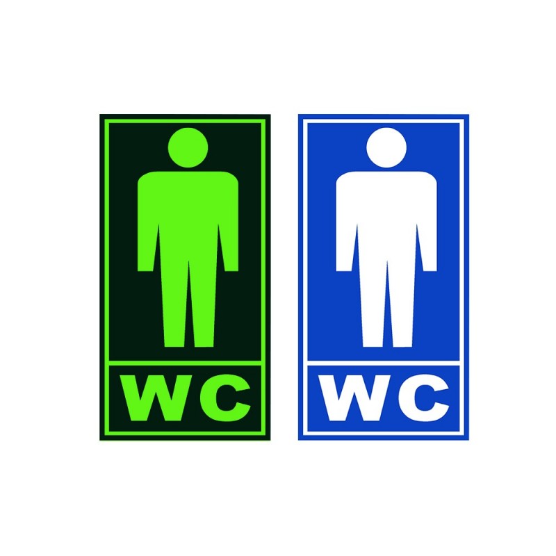 Semn informare fosforescent WC barbati