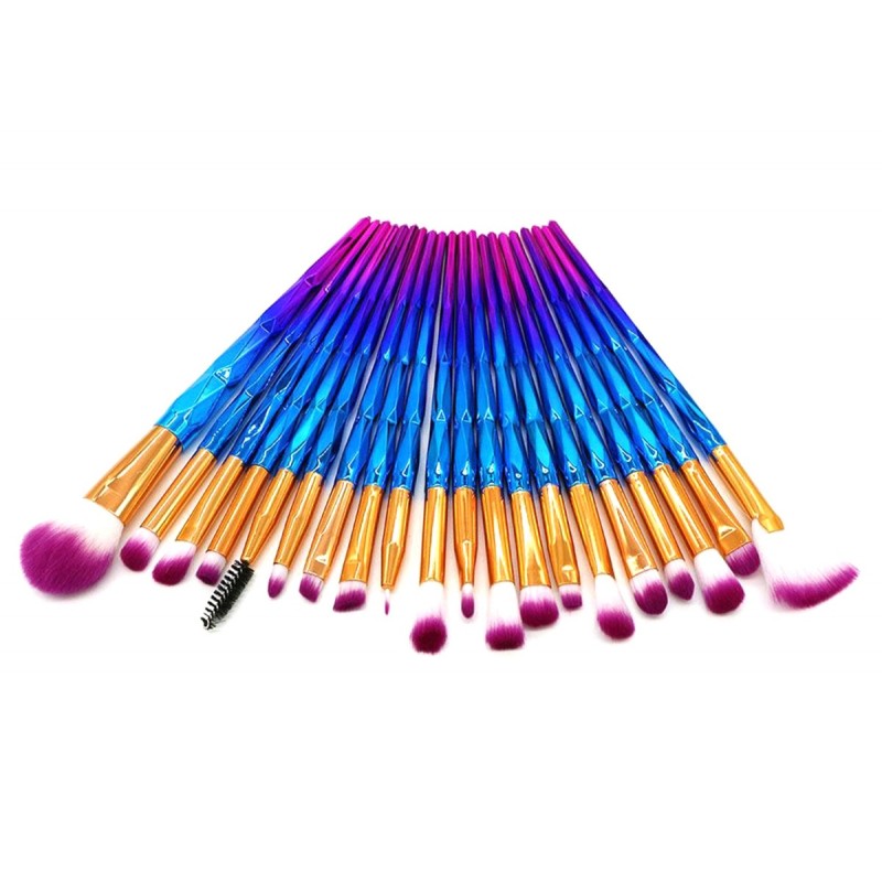 Set 20 de pensule pentru machiaj, multicolore, sintetic