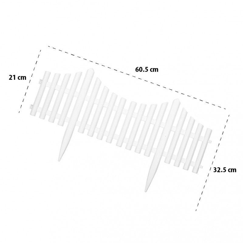 Gardulet decorativ de gradina, separator flori, 60.5x32.5 cm, alb