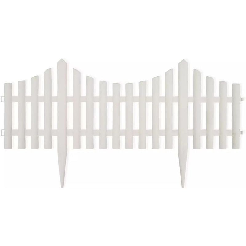 Gardulet decorativ de gradina, separator flori, 60.5x32.5 cm, alb