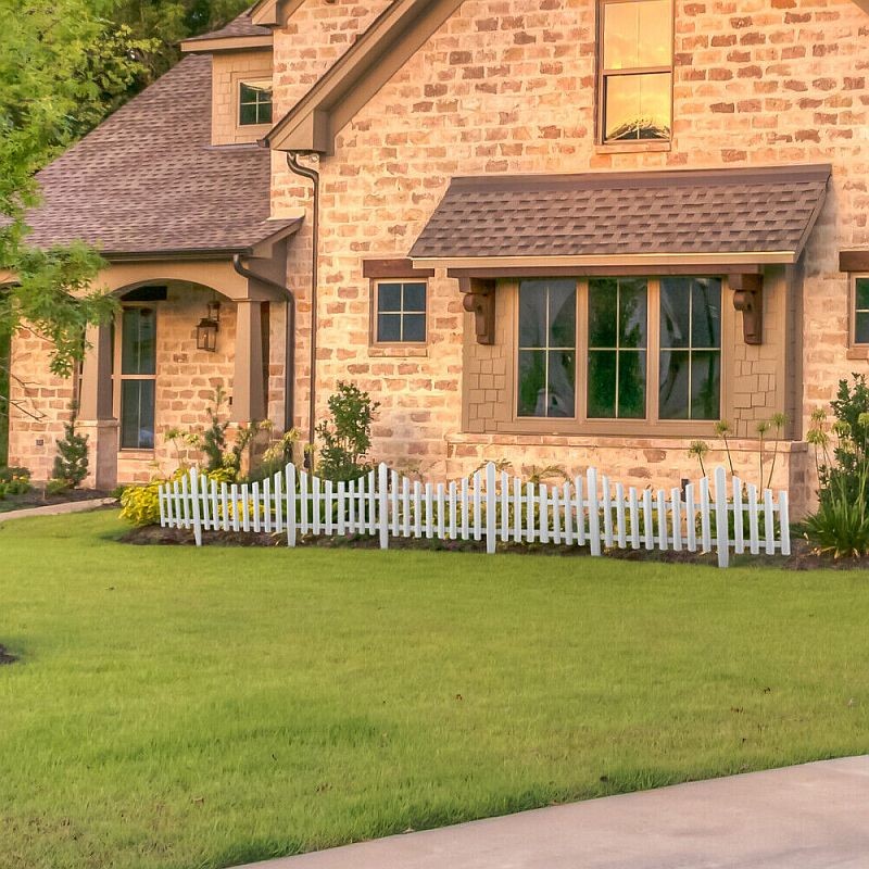 Gardulet decorativ de gradina, separator flori, 60.5x32.5 cm, alb