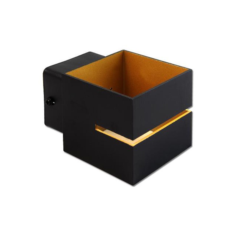 Aplica LED de interior, design modern, 7W, cadru negru din aluminiu