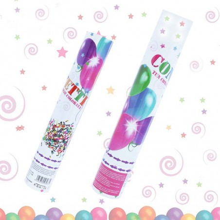 Confetti multicolore pentru petrecere, forme mixte, tub 30 cm