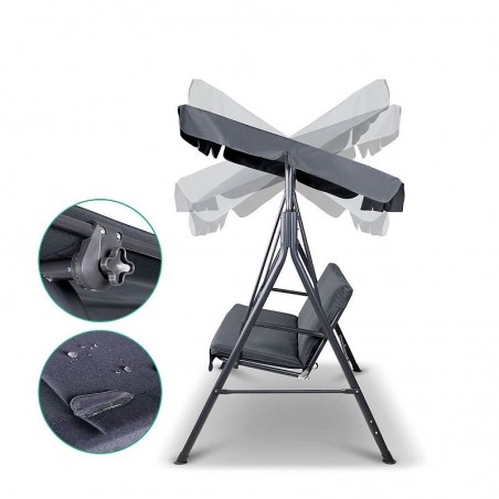 Balansoar gradina, terasa, balcon, 3 locuri, acoperis reglabil, metal