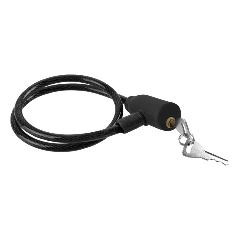 Cablu antifurt bicicleta, inchidere cheie, lungime 66 cm, invelis silicon