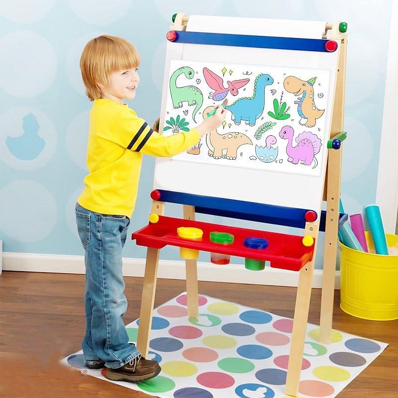 Rola desene de colorat, model dinozauri, hartie autocolanta, 30x300 cm