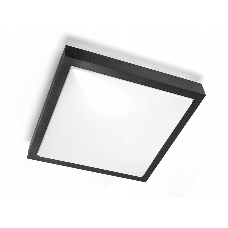 Plafoniera patrata LED E27, maxim 40W, montaj tavan si perete, negru