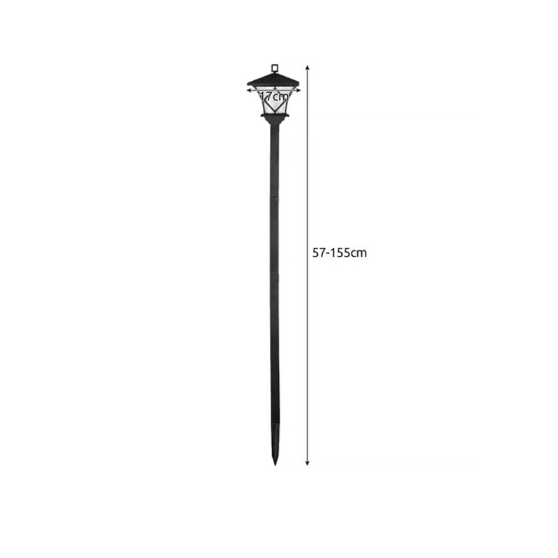 Felinar solar LED, efect flacara, inaltime 57-155 cm, senzor amurg