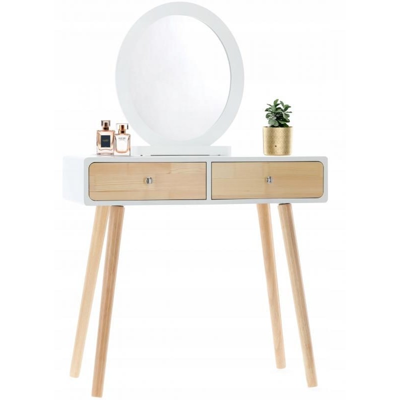 Set masuta de toaleta pentru fete, scaun, oglinda, 80x40x125 cm