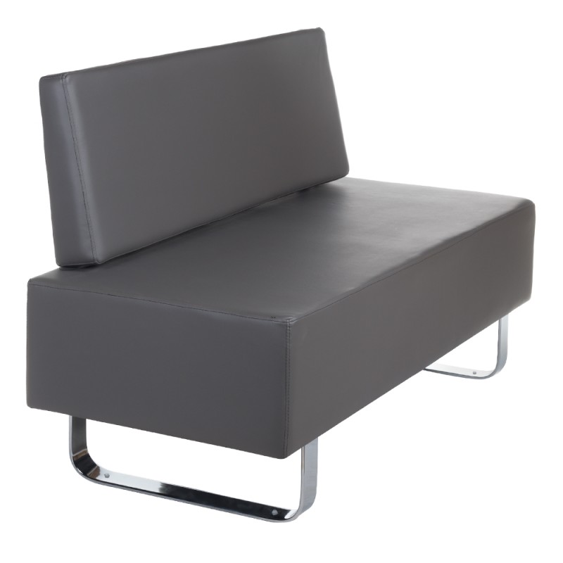 Canapea sala de asteptare, latime 140 cm, tapiterie piele eco, gri