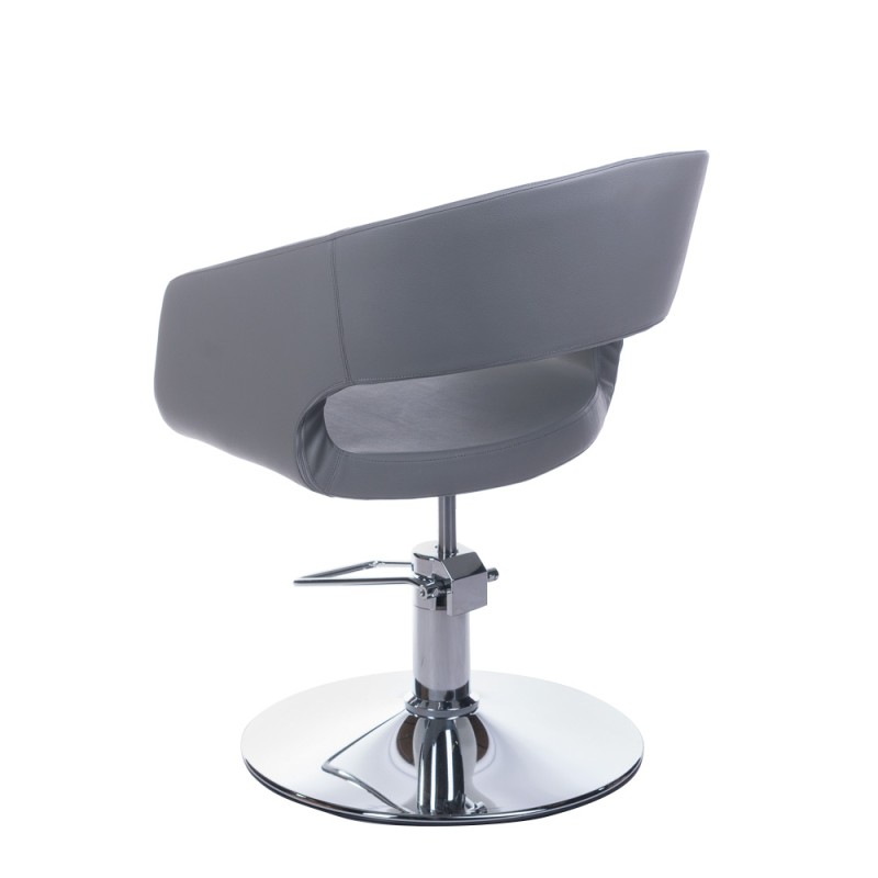 Scaun frizerie hidraulic, reglabil 47-57 cm, baza cromata, gri deschis