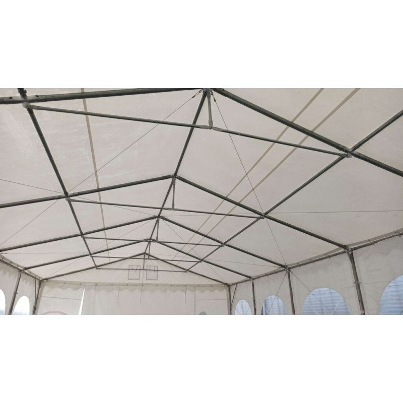 Cort evenimente 12x6x3.7 m, PVC ignifugat, 72 mp, 12 ferestre, alb