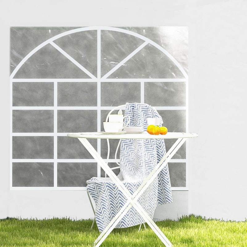 Perete lateral cort, cu fereastra, dimensiune 2x2.6 m, PVC, alb