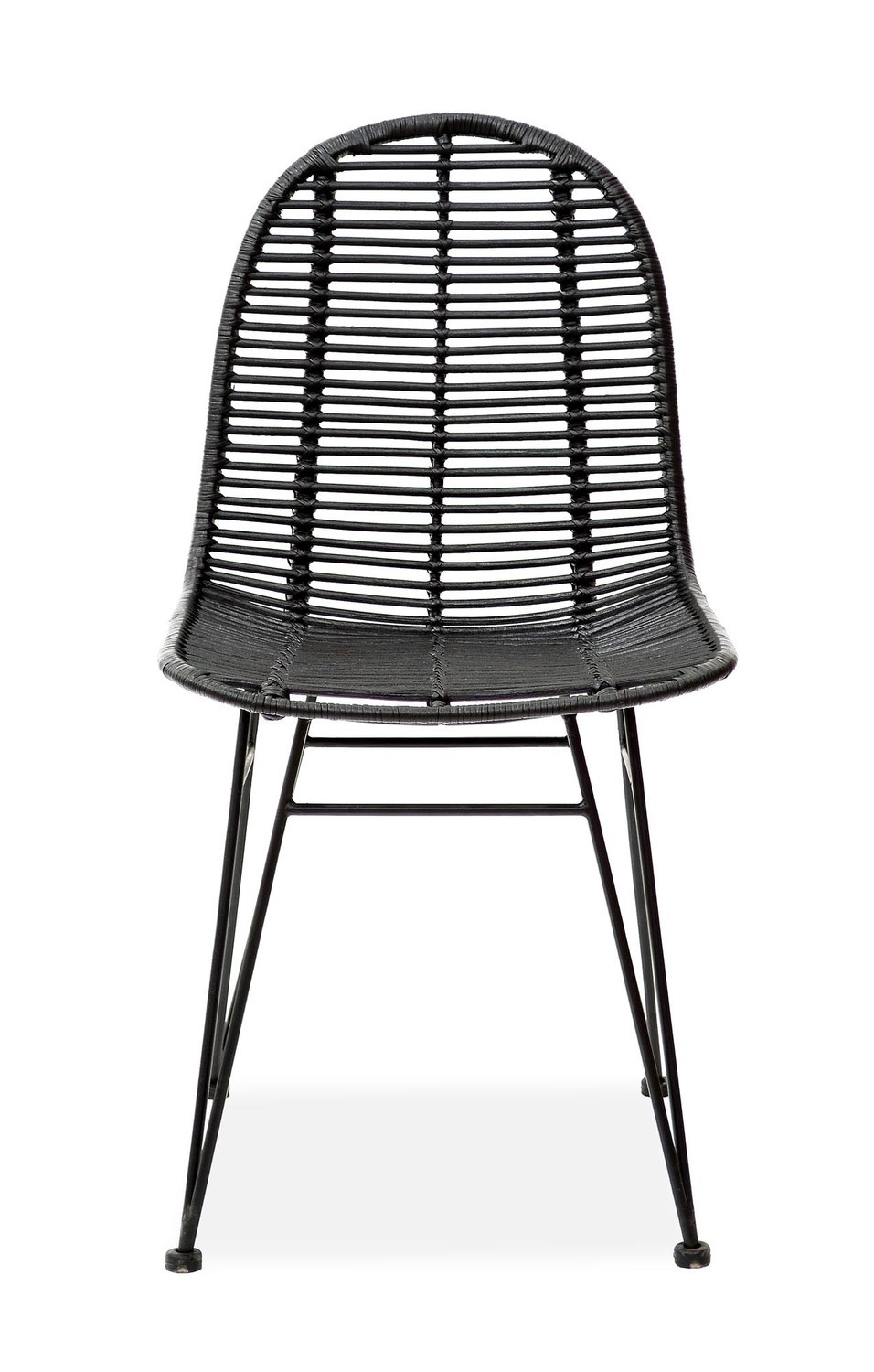 Scaun scandinav, ratan si metal, living/sufragerie, 44x55x90x46 cm