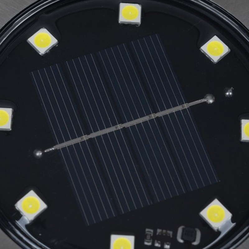 Lampa solara de gradina, 8 LED-uri, lumina alb rece, set 12 buc
