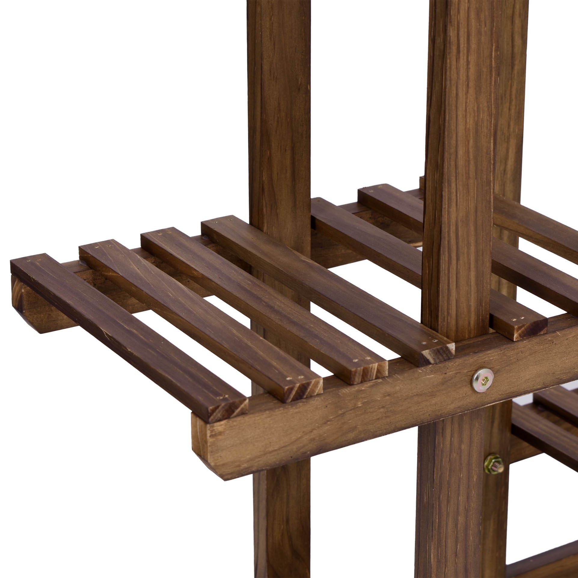 Suport flori din lemn, 5 niveluri, multiple rafturi, inaltime 73 cm