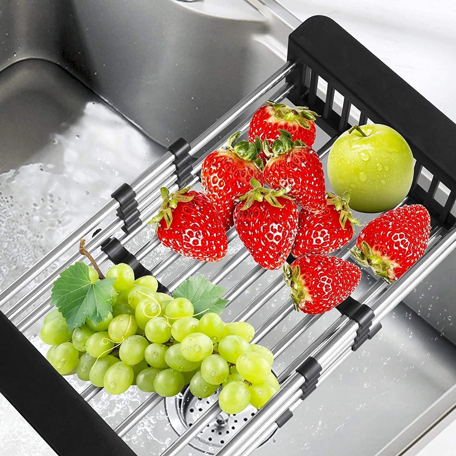 Cos scurgere fructe si legume, latime telescopica 28-43 cm