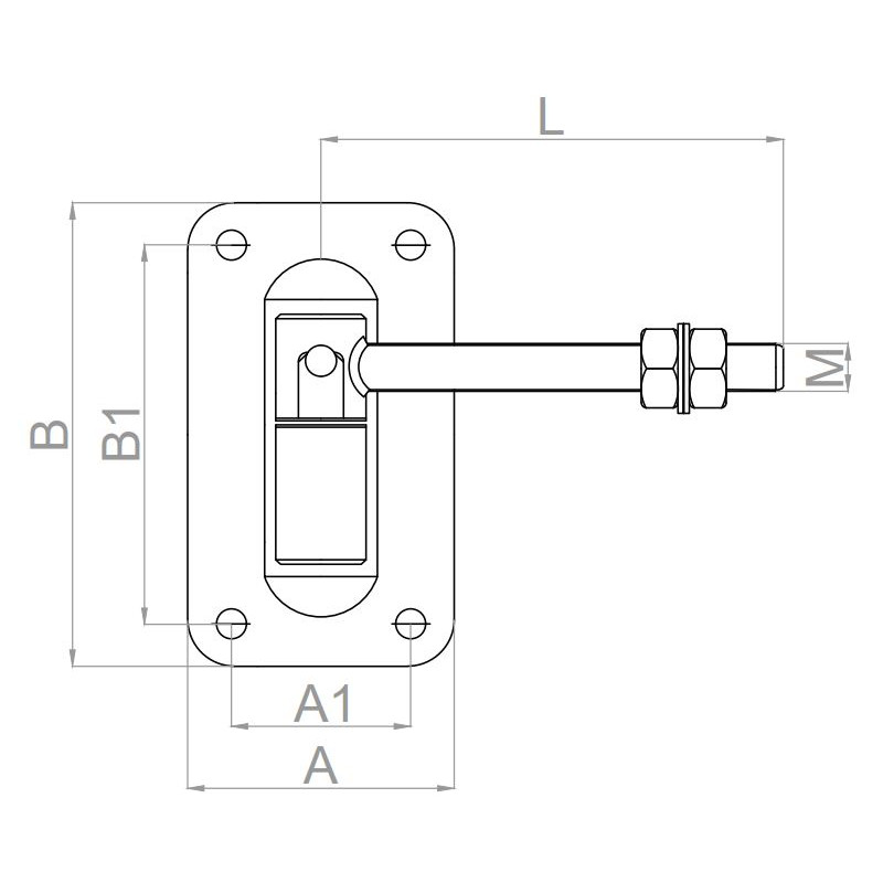 Balama galvanizata pentru porti si trape, placa sustinere, 145 mm