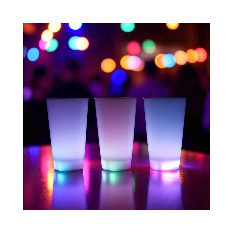 Pahare Glow in the Dark, inaltime 6.5 cm, multicolore, set 6 piese