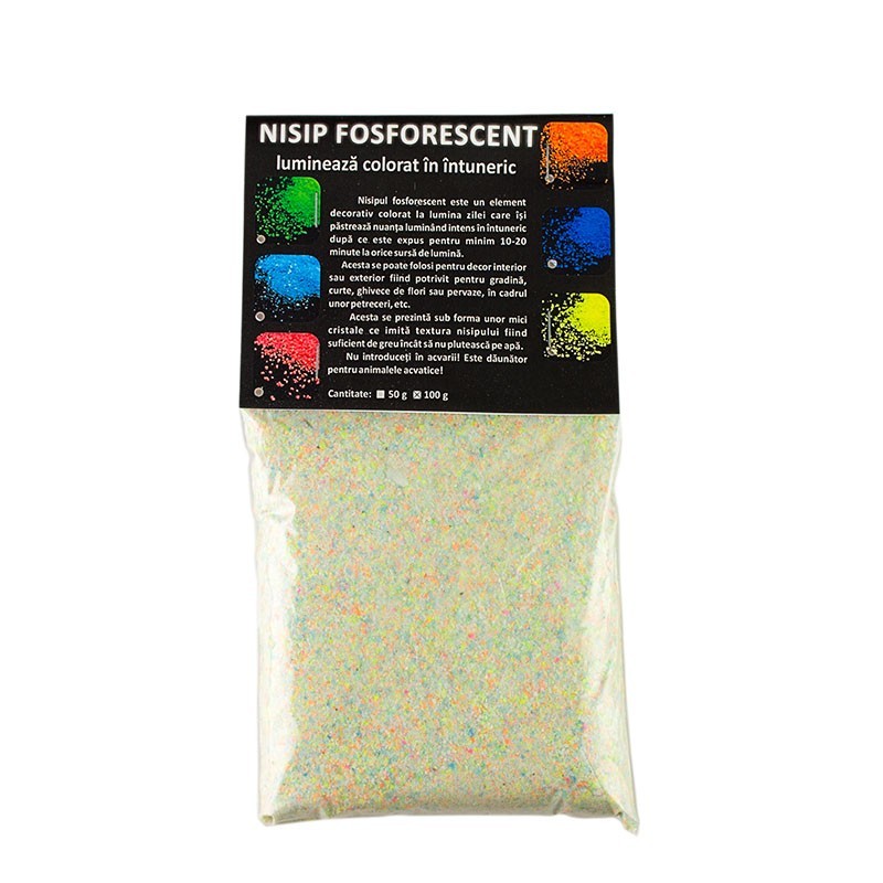 Nisip fosforescent multicolor cu granulatie fina