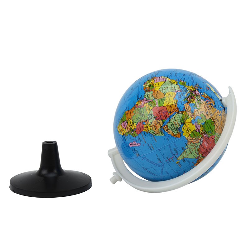 Mini glob geografic harta politica, meridian ABS, diametru 10.6cm