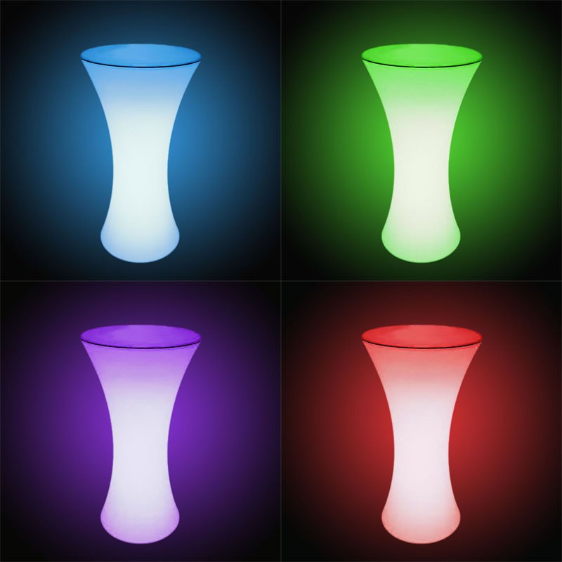 Masa cocktail LED RGB, iluminata 16 culori, control telecomanda, IP54 ...
