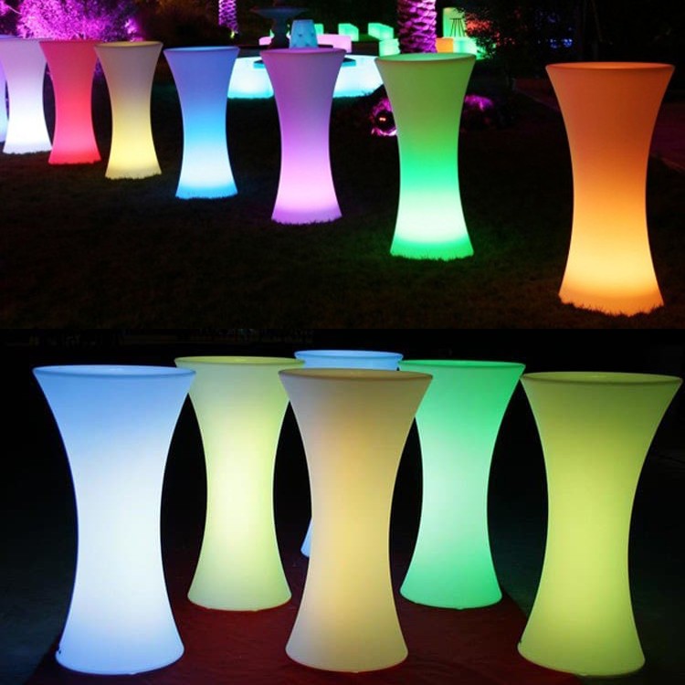Masa cocktail LED RGB, iluminata 16 culori, control telecomanda, IP54 ...