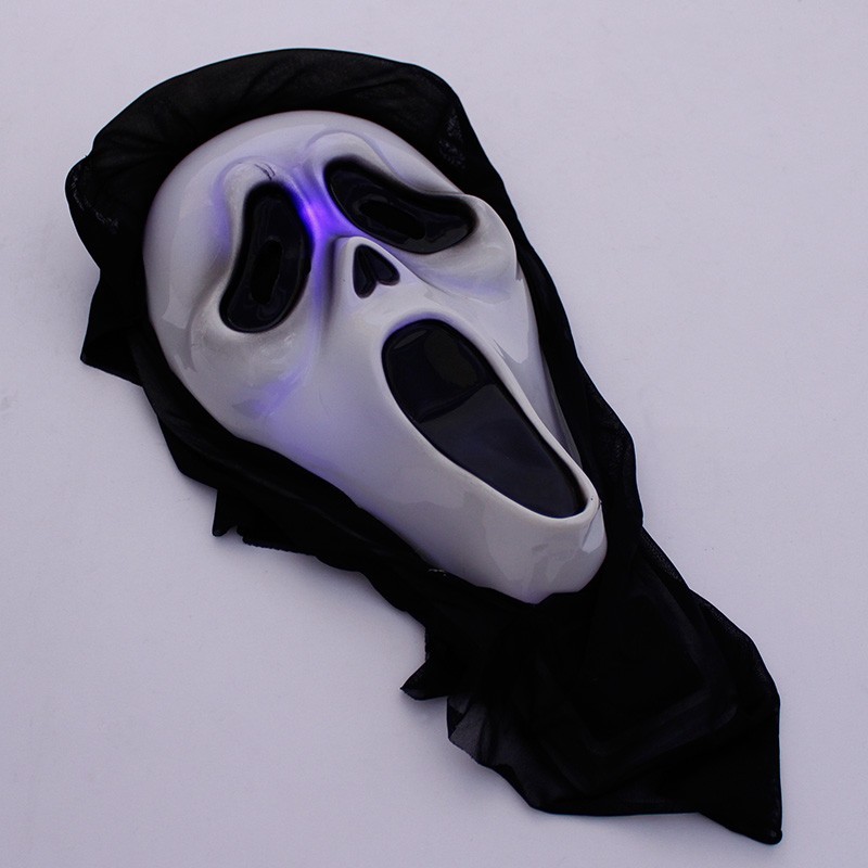 Masca Ghost Face LED-uri multicolore, marime universala