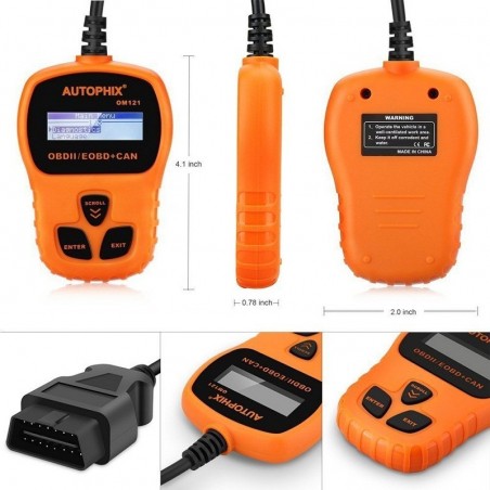 Diagnoza auto OBD II EOBD 16 pini, 1.7 inch TFT, I/M monitor, AutoPhix ...