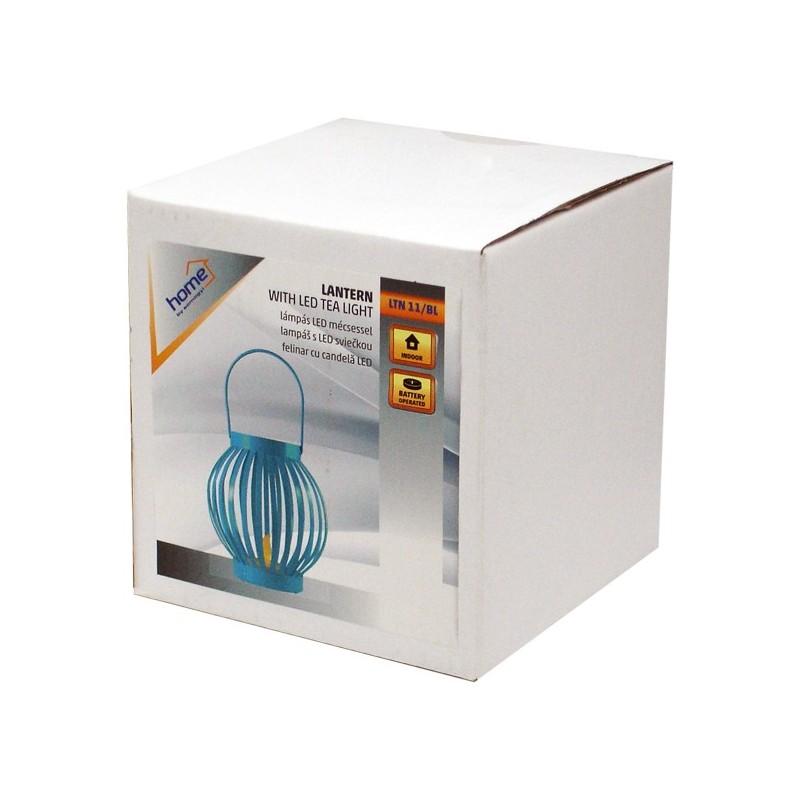 Felinar cu candela LED, efect flacara, 12x11 cm, metal, interior