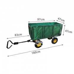 Carucior gradina, cadru metalic, maxim 544 kg, roti pneumatice, rabatabil