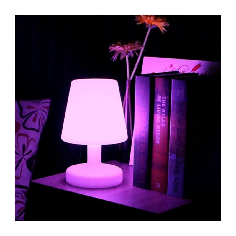 Veioza LED iluminata integral RGBW, telecomanda, 4 moduri iluminare, 25 cm