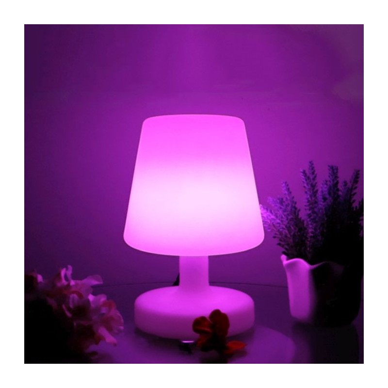 Veioza LED iluminata integral RGBW, telecomanda, 4 moduri iluminare, 25 cm