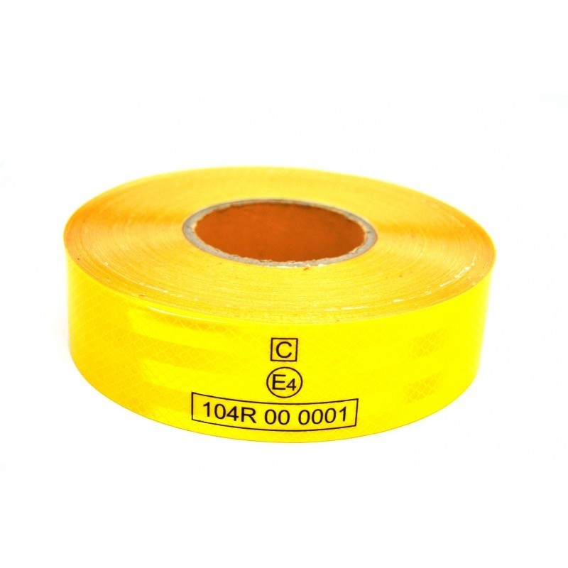 Banda reflectorizanta adeziva E4, galbena, suprafete flexibile, lungime 1 m