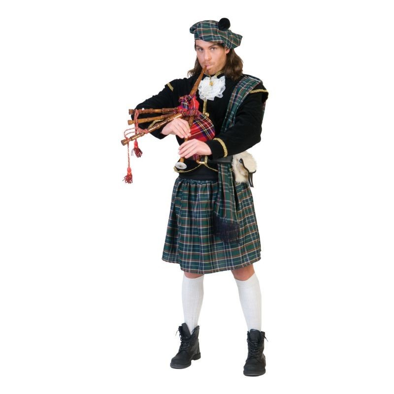Costum Kilt scotian carnaval, adulti, 5 piese, gentuta inclusa