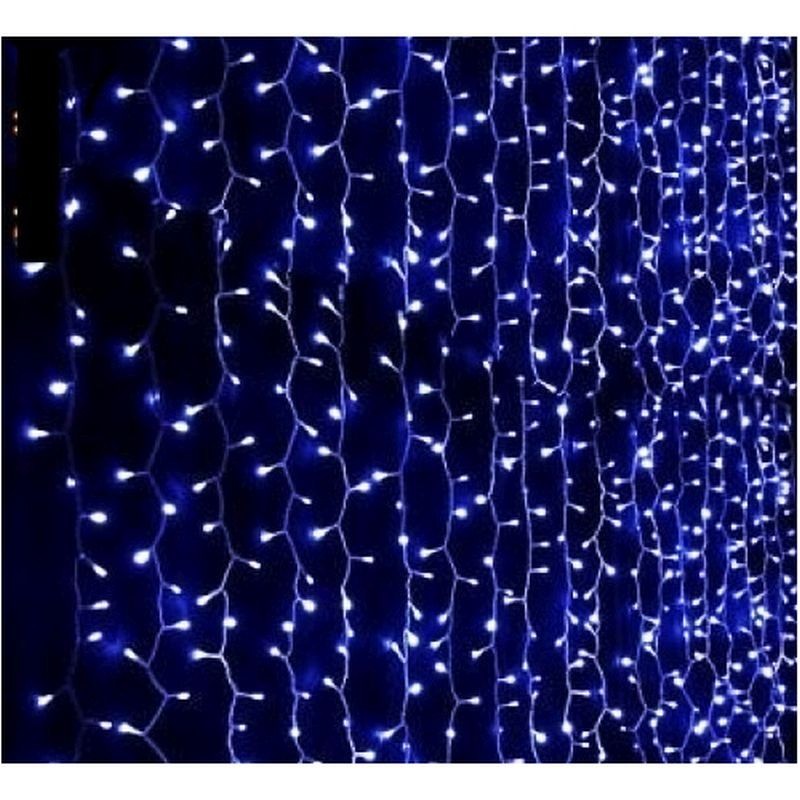 Instalatie tip plasa efect ploaie 0.5x6 m, 400 LED-uri, alb rece, 8 ...