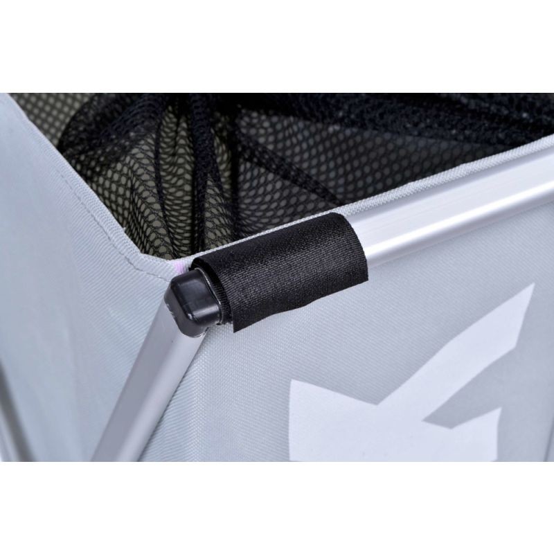 Cos pliabil pentru rufe, capacitate 130 l, 3 compartimente, suport aluminiu
