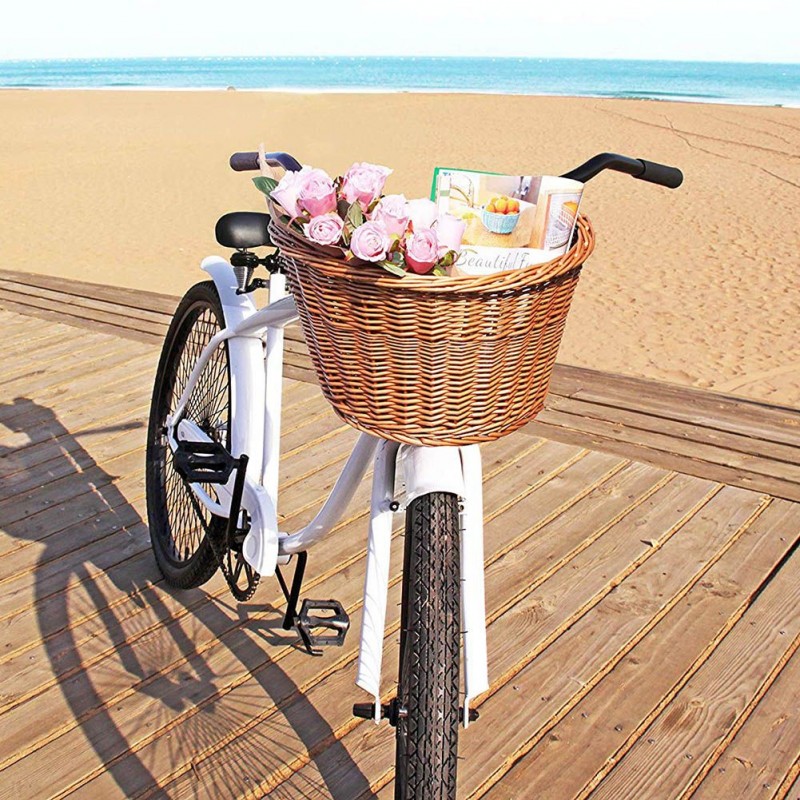 Cos de bicicleta, ratan, tije metalice pentru atasare, montare ghidon ...