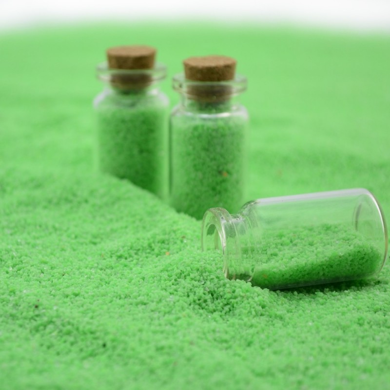 Nisip decorativ verde deschis fosforescent