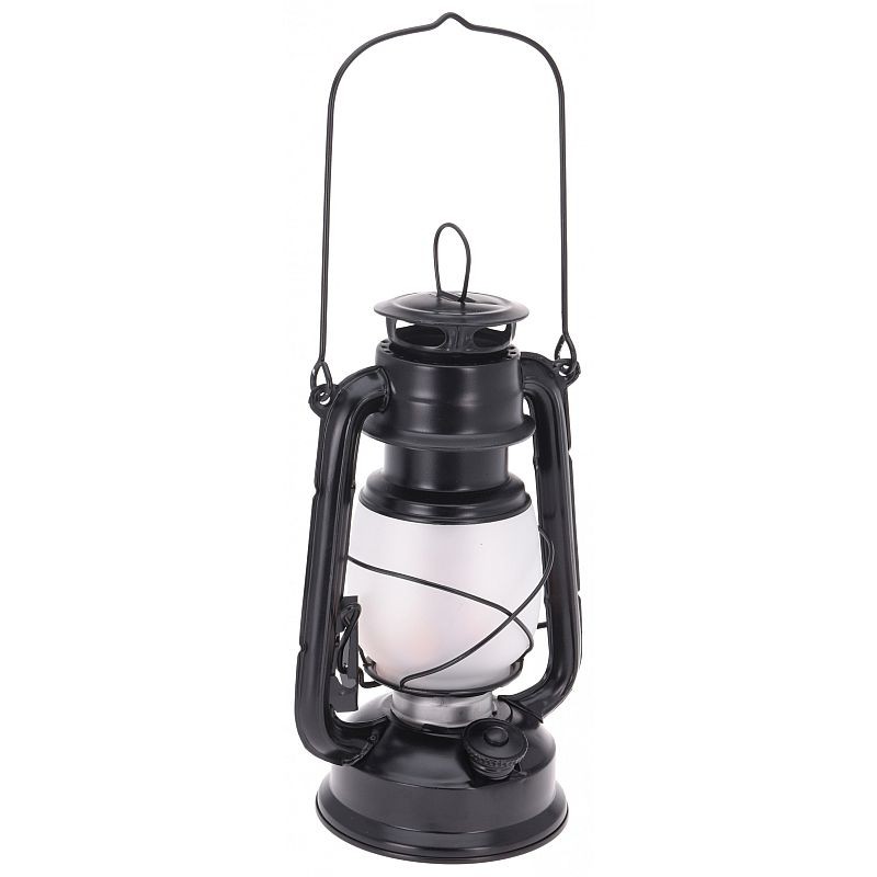 Felinar retro, 34 LED-uri, metalic, negru mat, maner si agatatoare, 24 cm