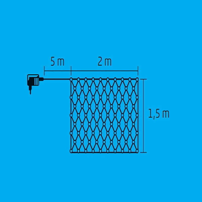 Plasa de lumini 2x1.5 m, 160 LED-uri, IP44, interior si exterior, Home