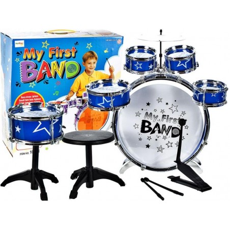Set 6 tobe pentru copii, jazz drum cu chimval, scaunel si bete incluse