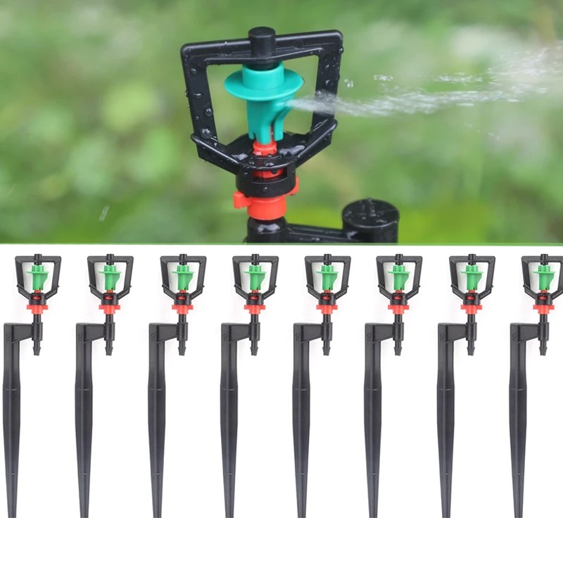 Mini aspersor irigare, rotire 180 de grade, varf 4 mm, debit reglabil