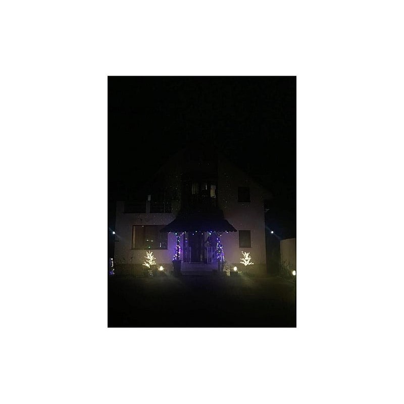 Decoratiune pom cu lumina alb rece 72 led-uri, model flori